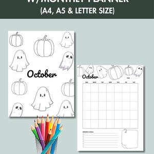 October Journal Title Page & October Monthly Planner Undated Printable ...