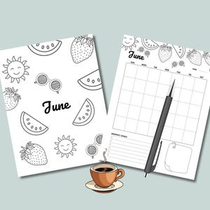 June Journal Title Page & June Monthly Planner Undated Printable June ...