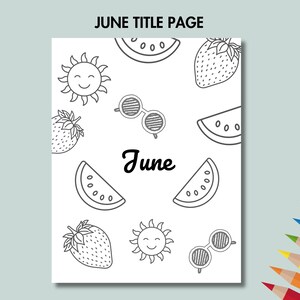 June Journal Title Page & June Monthly Planner Undated Printable June ...