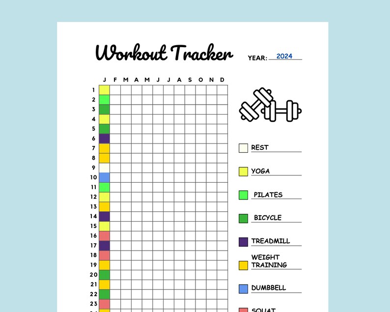 Workout Tracker Printable, Workout Log, Workout Journal, Wellness ...