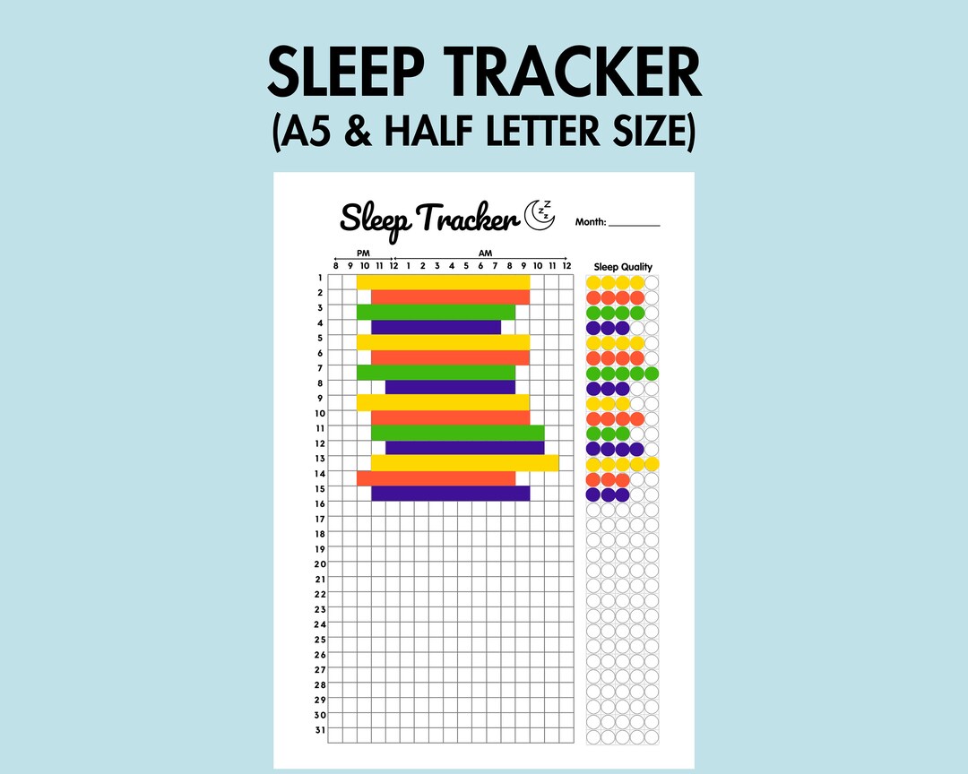 Sleep Tracker Printable Daily Sleep Quality Log Daily Sleep Monitoring ...