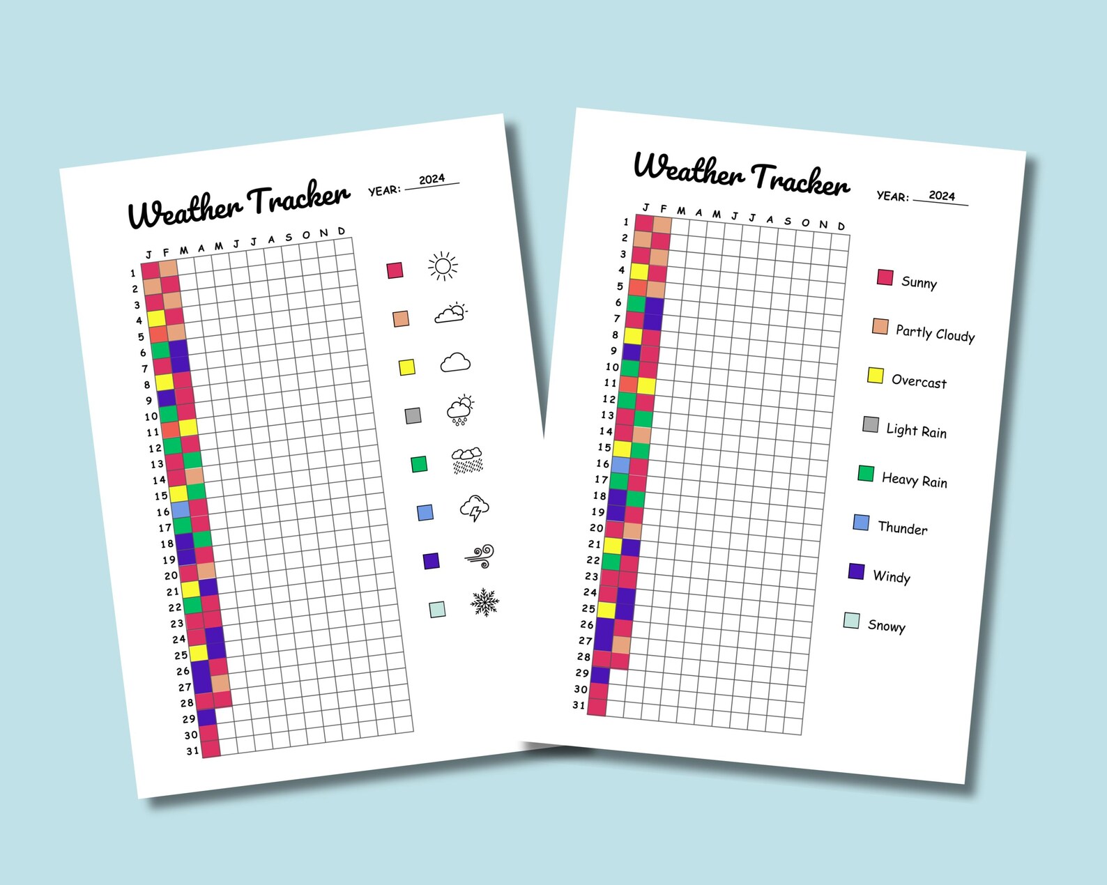 Weather Tracker Printable Journal Page Weather Printable Weather ...