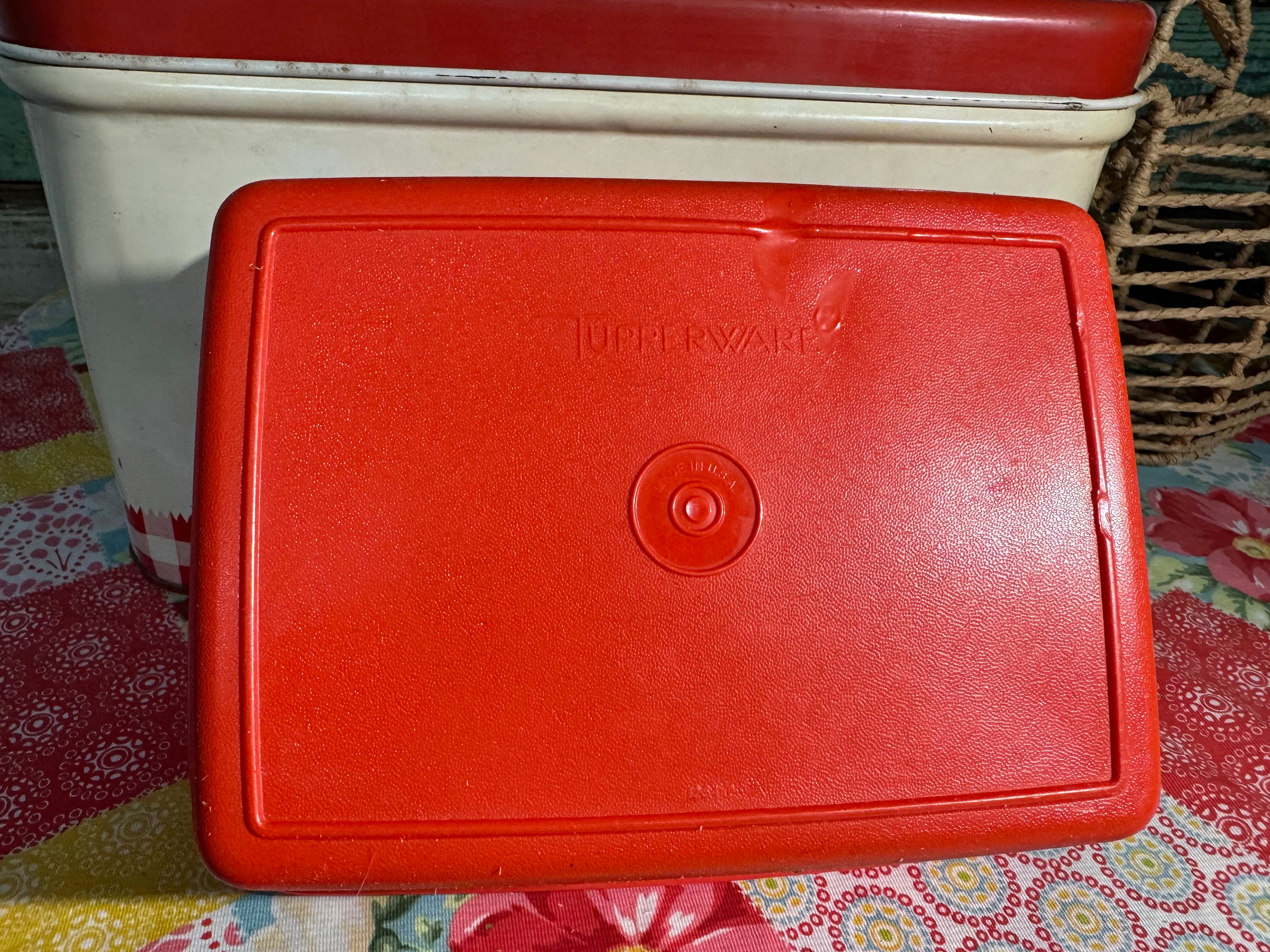 Vintage Red Tupperware Ice Cream Keeper - Etsy