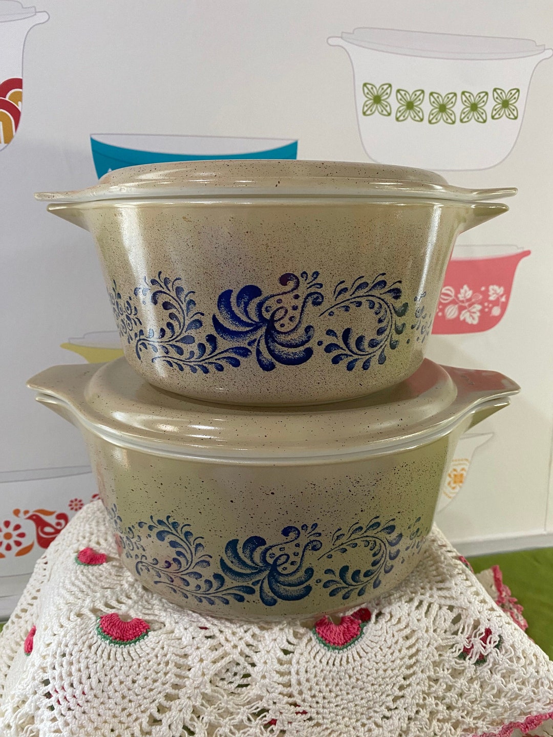 Vintage Pyrex Homestead Casserole Dishes With Lids - Etsy