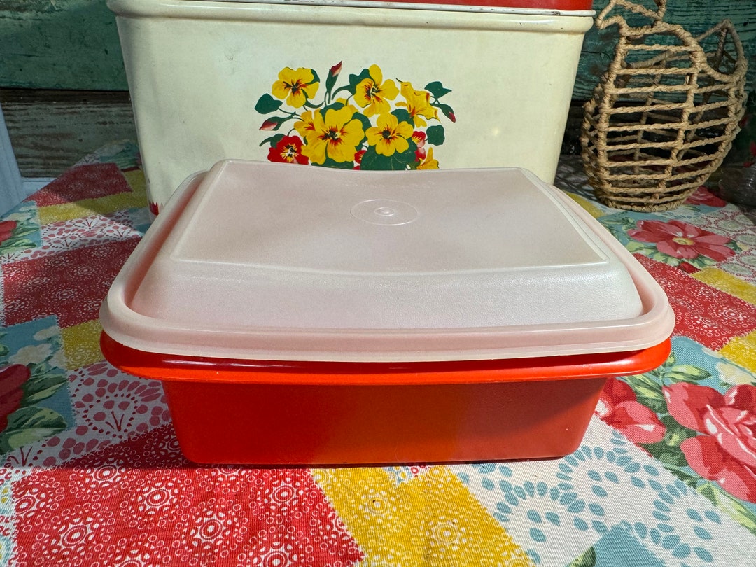 Vintage Red Tupperware Ice Cream Keeper - Etsy