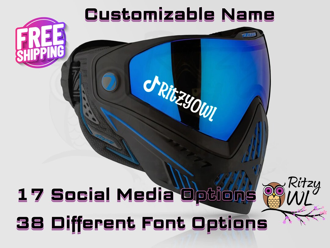 Social Media Airsoft Mask Decal-custom-dye I4/i5-helmet-paintball ...