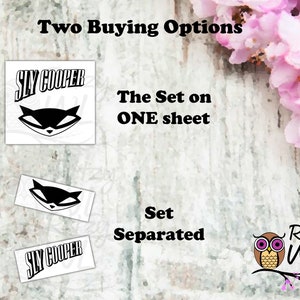 Sly Cooper Name and Logo Decal Set - Etsy