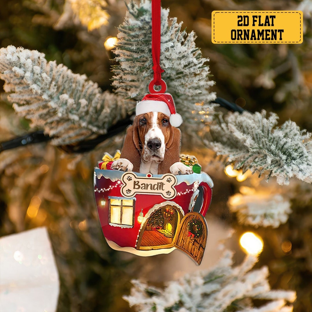 Custom Dog Breed With Name Ornament Personalized Basset Hound - Etsy