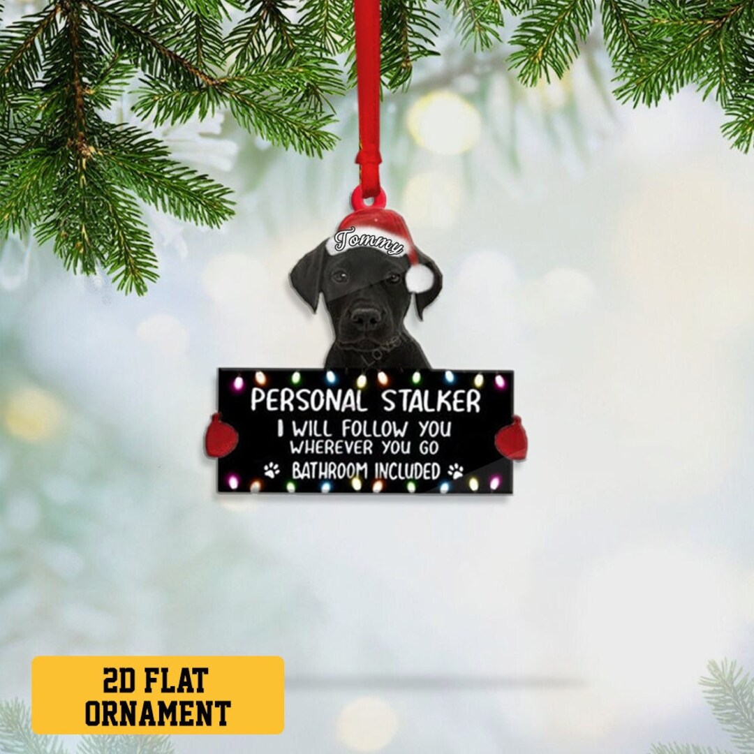 Custom Labrador Dog Personal Stalker Christmas Ornament, I Will Follow ...