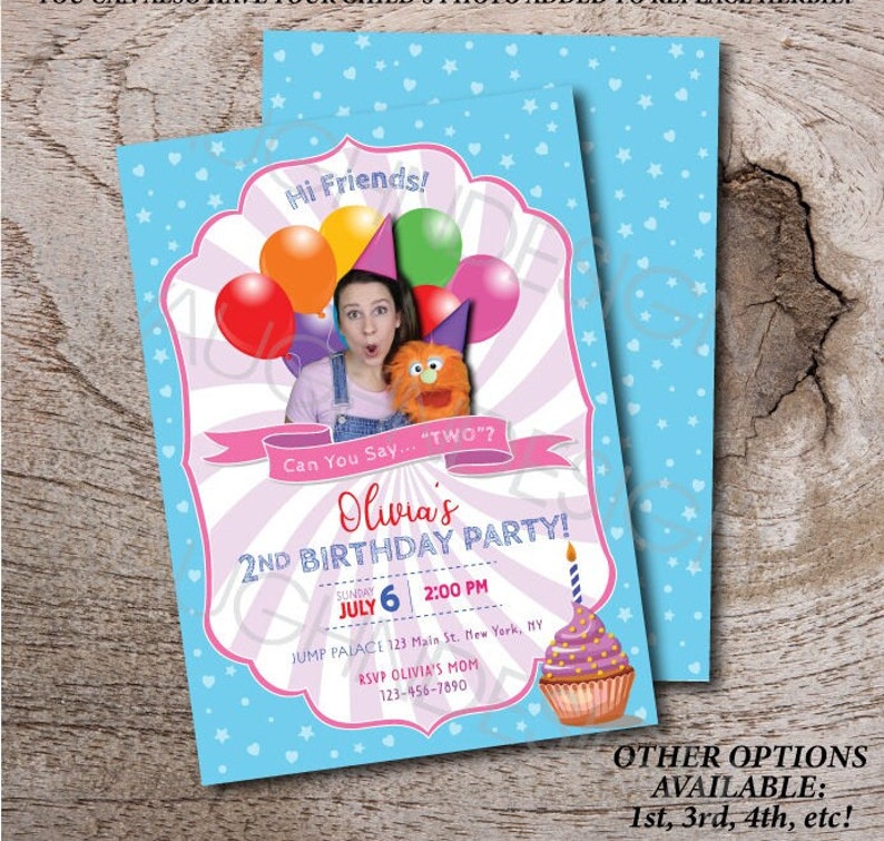 Ms. Rachel Personalized Custom Kid's Birthday Party 5"x7" Invitation ...