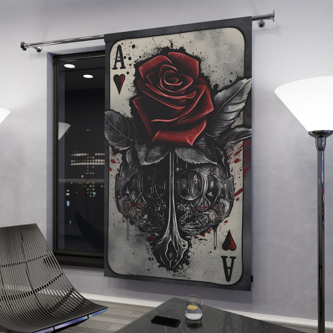 Gothic Ace of Spades Window Curtain Blackout Window Curtain - Etsy