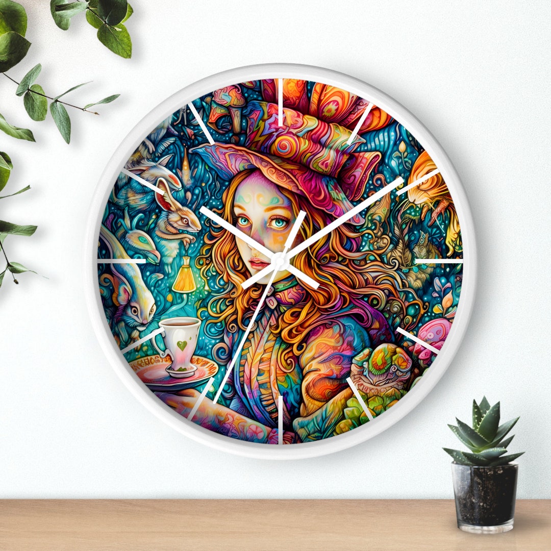 Trippy Girl Clock 10 Inch Wall Clock Trippy Clock - Etsy