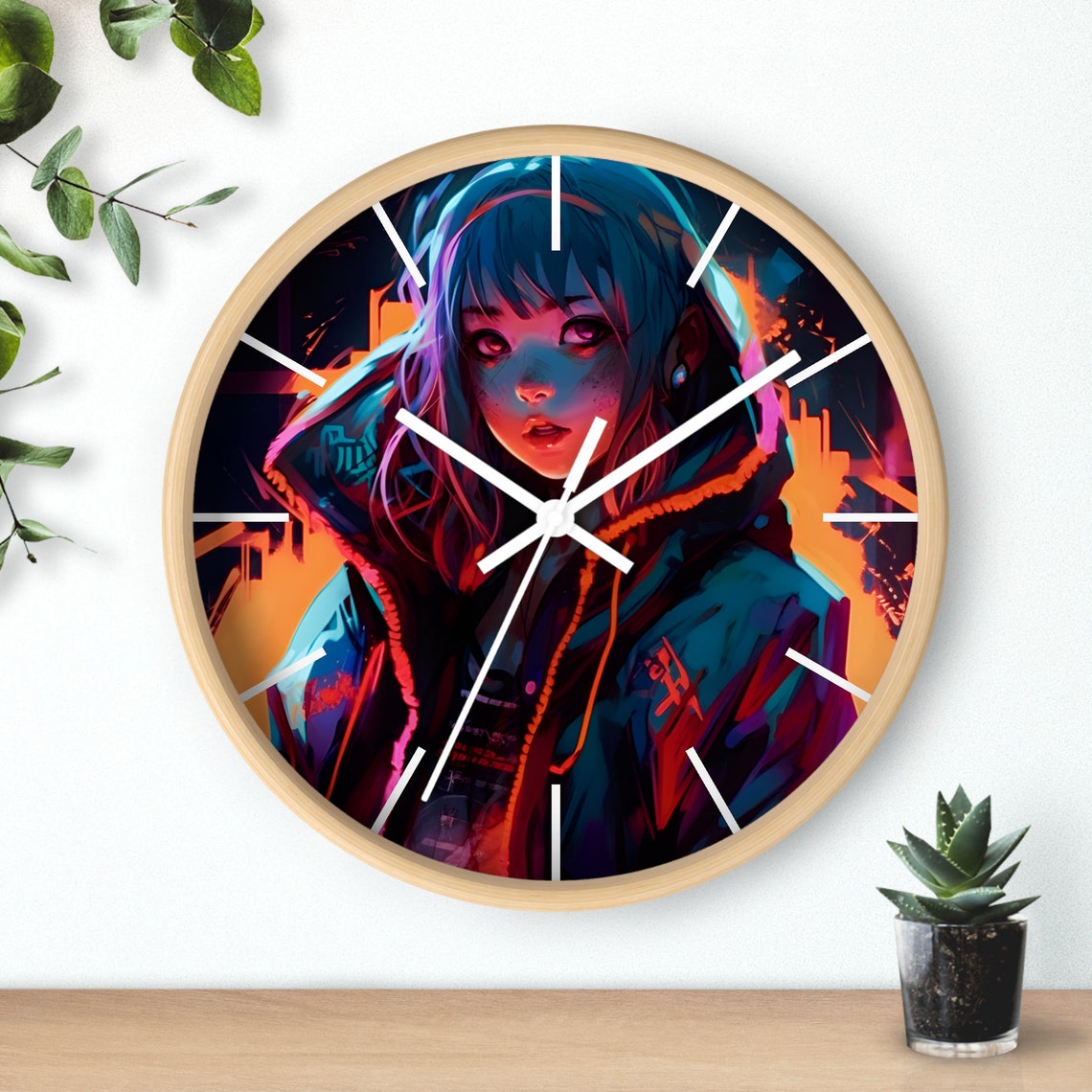 Cyberpunk Anime Girl Clock Anime Wall Clock - Etsy