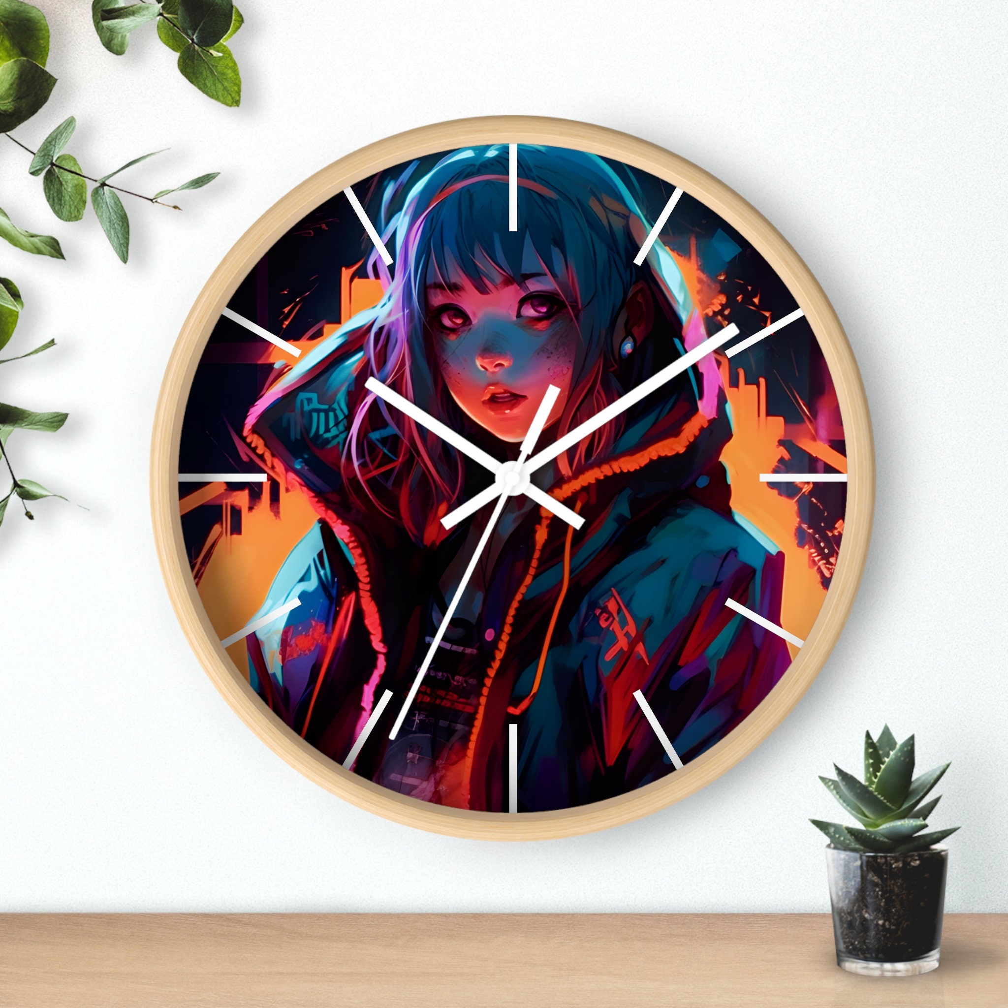 Cyberpunk Anime Girl Clock Anime Wall Clock - Etsy Ireland