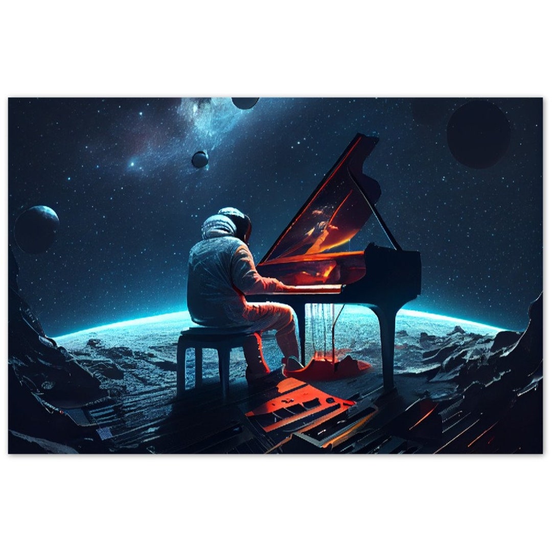Piano in Space V4 Aluminum Wall Art - Etsy