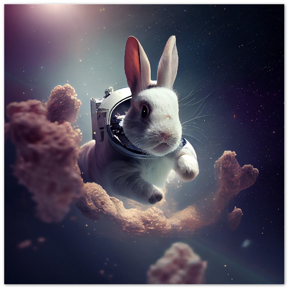 Bunny Rabbit in Space V3 Aluminum Wall Art - Etsy