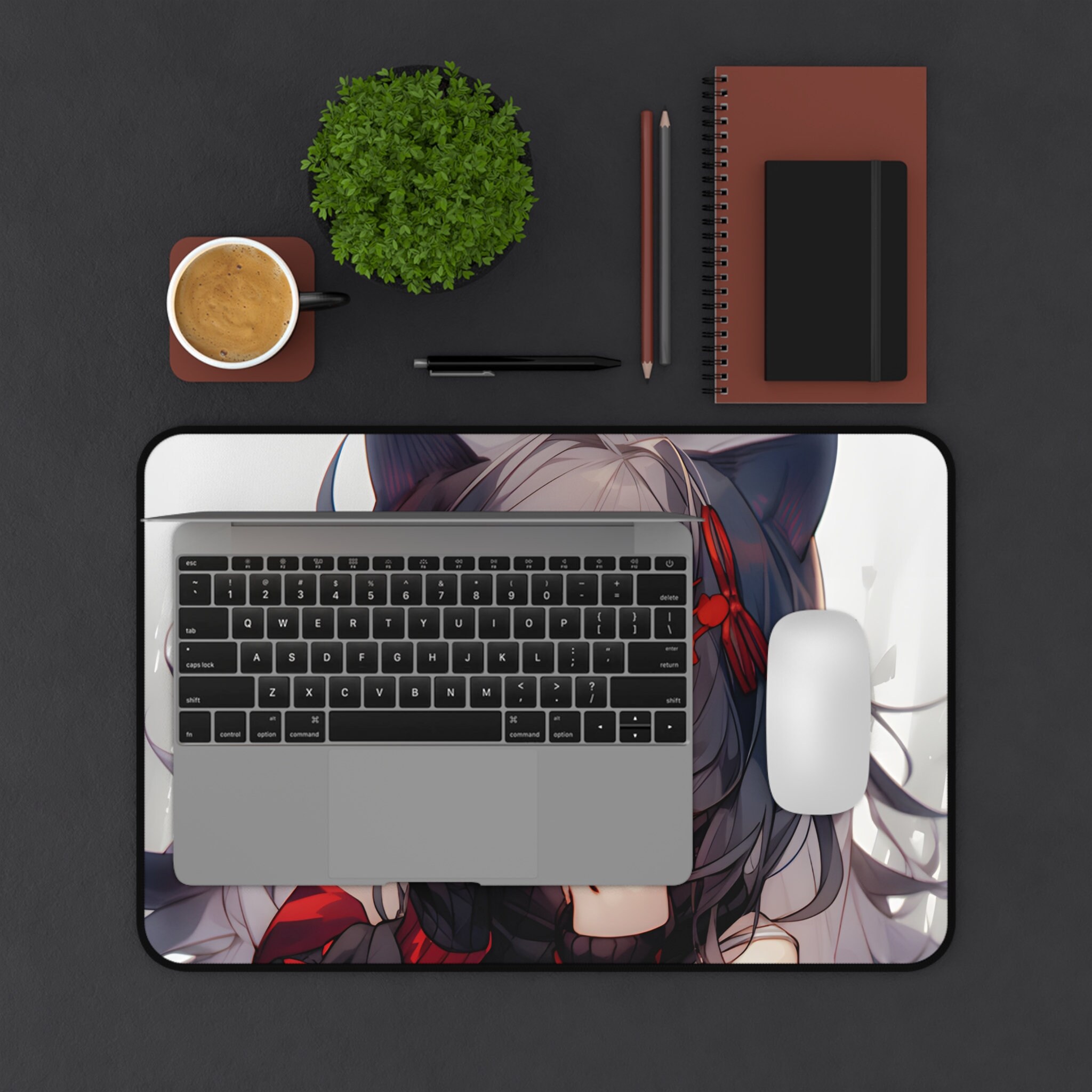 Yandere Cat Girl Desk Mat Anime Mouse Pad - Etsy