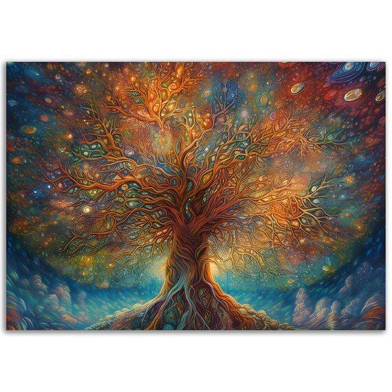 Dmt Art Tree Dmt Trippy Tree Of Life 64 Canvas Wall Art Print Decor