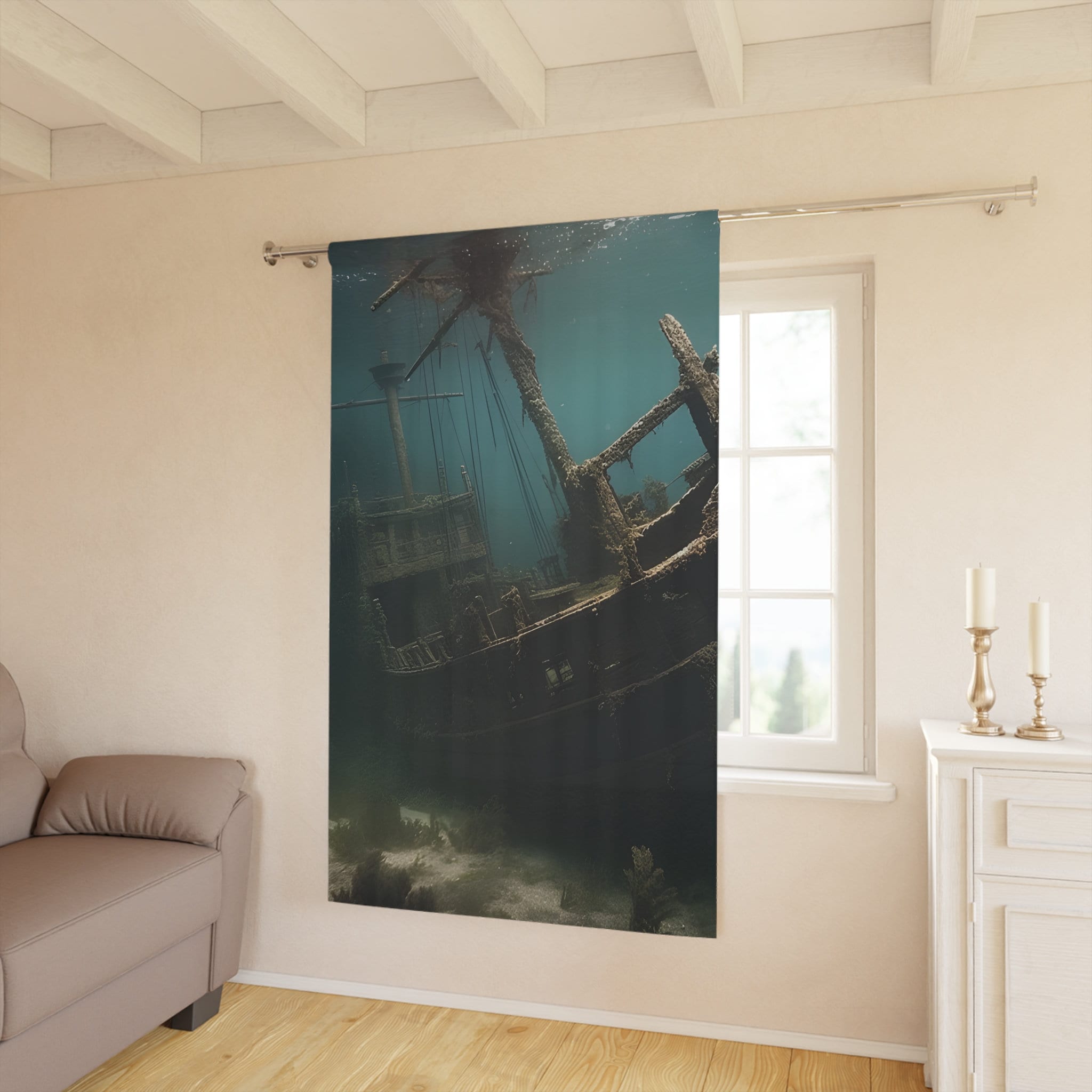 Sunken Pirate Ship Designer Window Curtain - Etsy