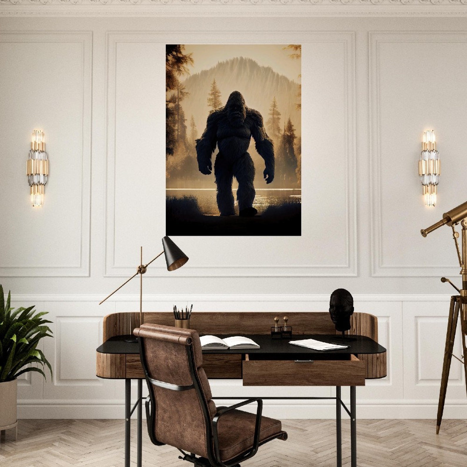 Bigfoot Poster Sasquatch Poster 33x46 Large Wall Art Cabin Decoration ...