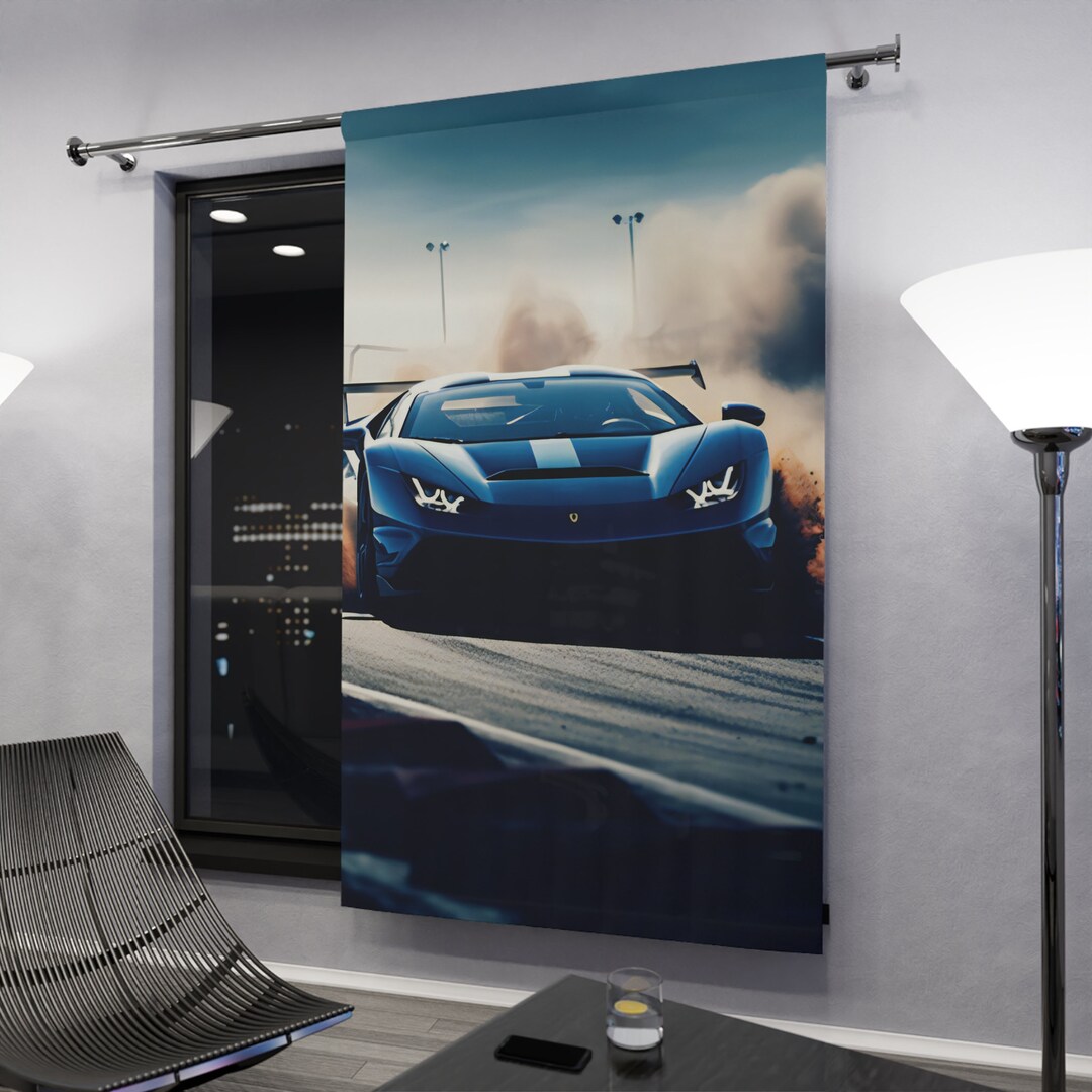 Supercar Doing A Burnout Window Curtain Supercar Window Curtain - Etsy
