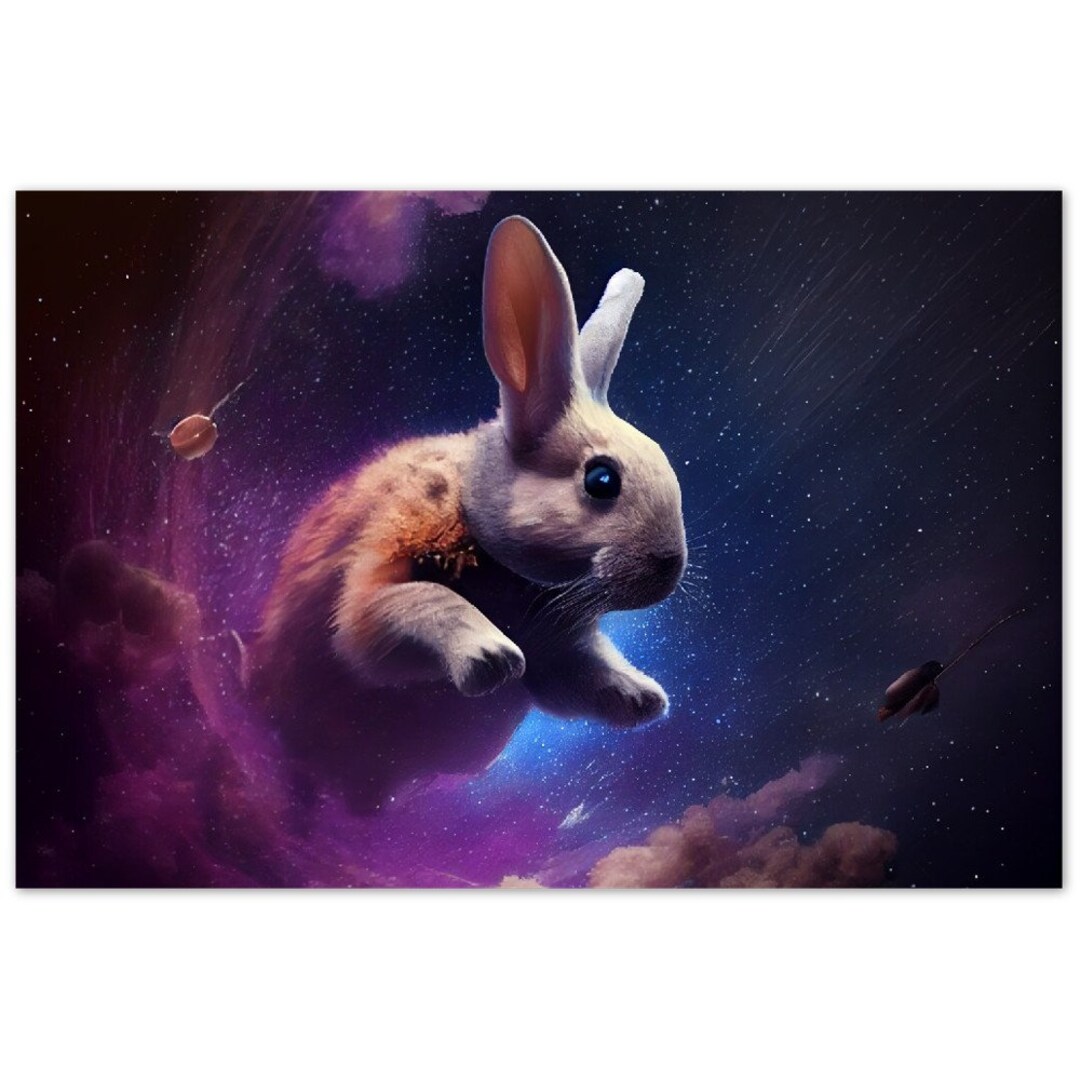 Bunny Rabbit in Space V2 Aluminum Wall Art - Etsy