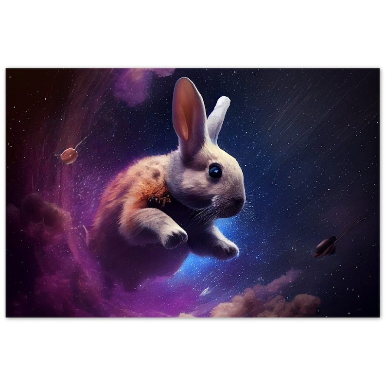 Bunny Rabbit in Space V2 Aluminum Wall Art - Etsy