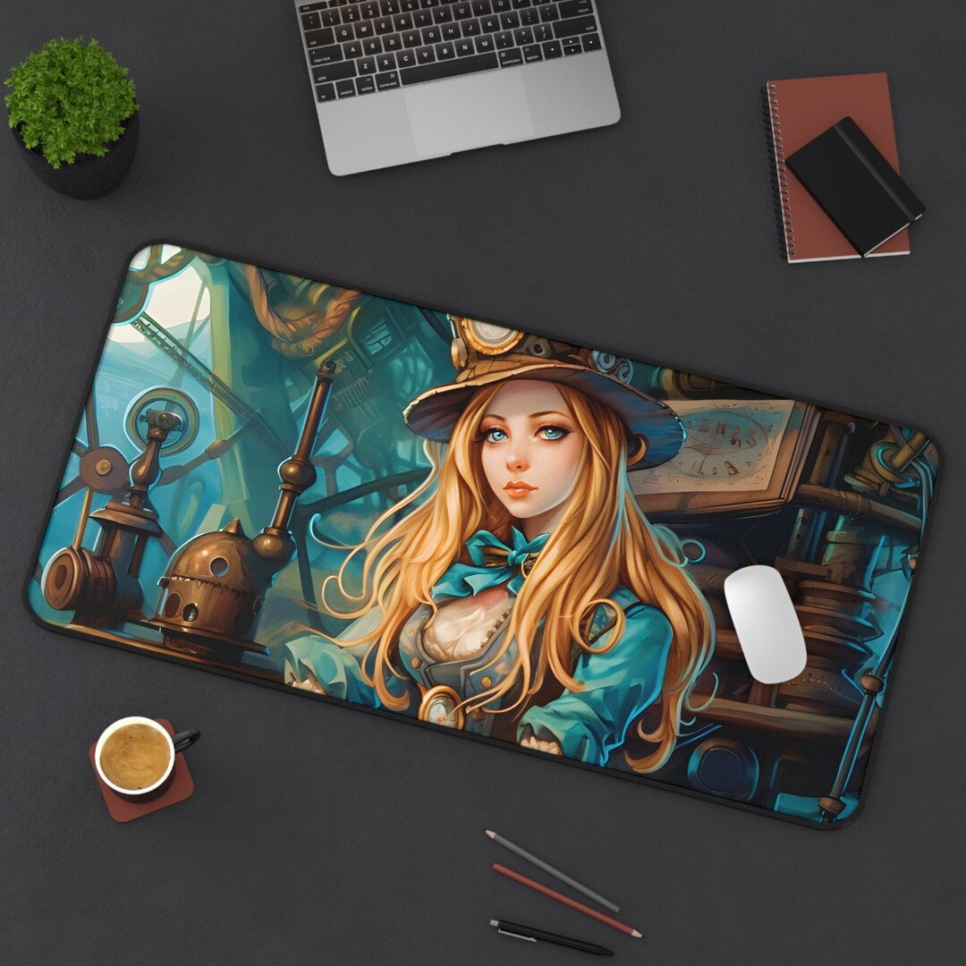 Steampunk Girl Desk Mat Steampunk Mouse Pad - Etsy