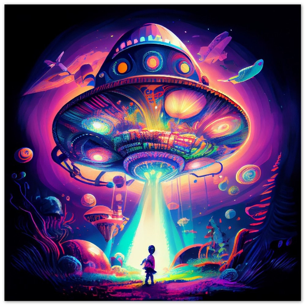 Trippy Alien Metal Wall Art Trippy Alien Psychedelic Art Trippy Wall Art Surreal Art Wall Art ...