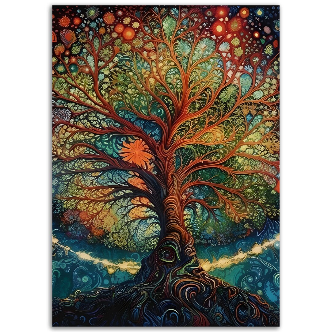 DMT Tree of Life Poster 33x46 Trippy Wall Art DMT Poster Trippy Poster Psychedelic Wall Art Boho ...