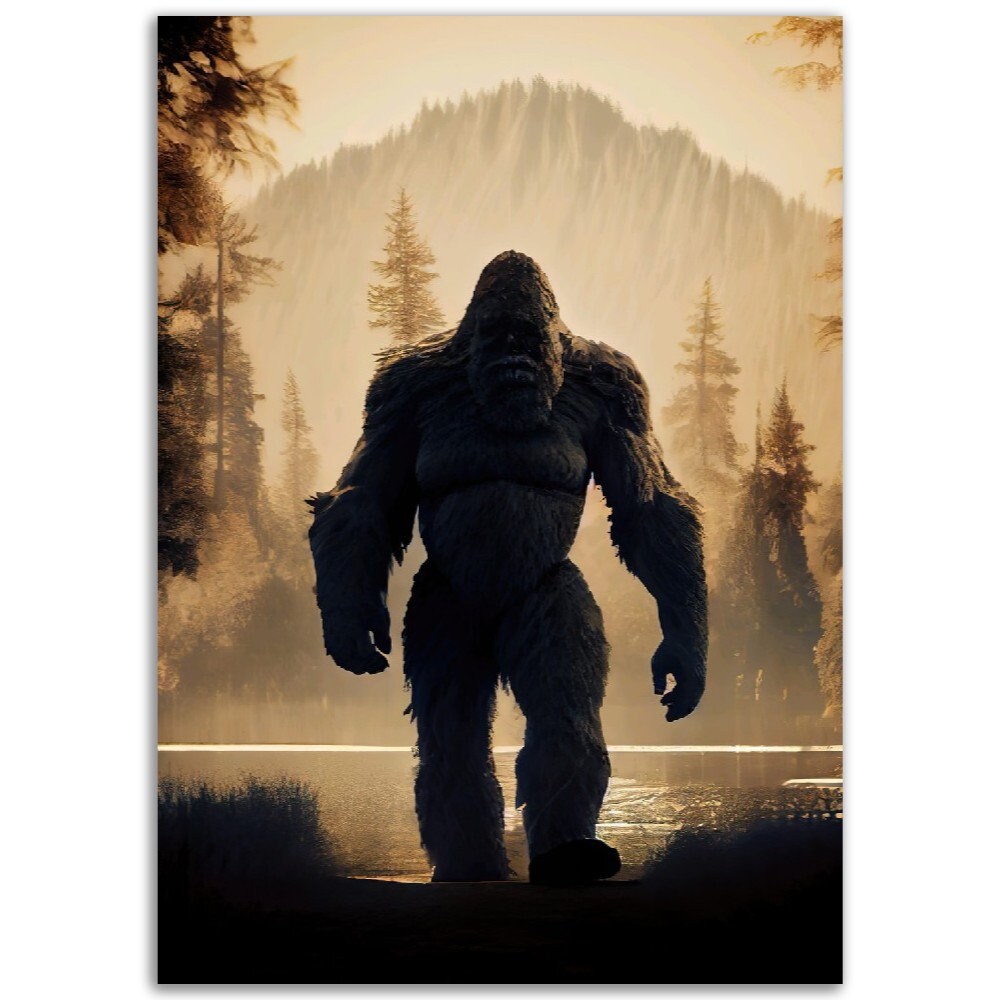 Bigfoot Poster Sasquatch Poster 33x46 Large Wall Art Cabin Decoration ...