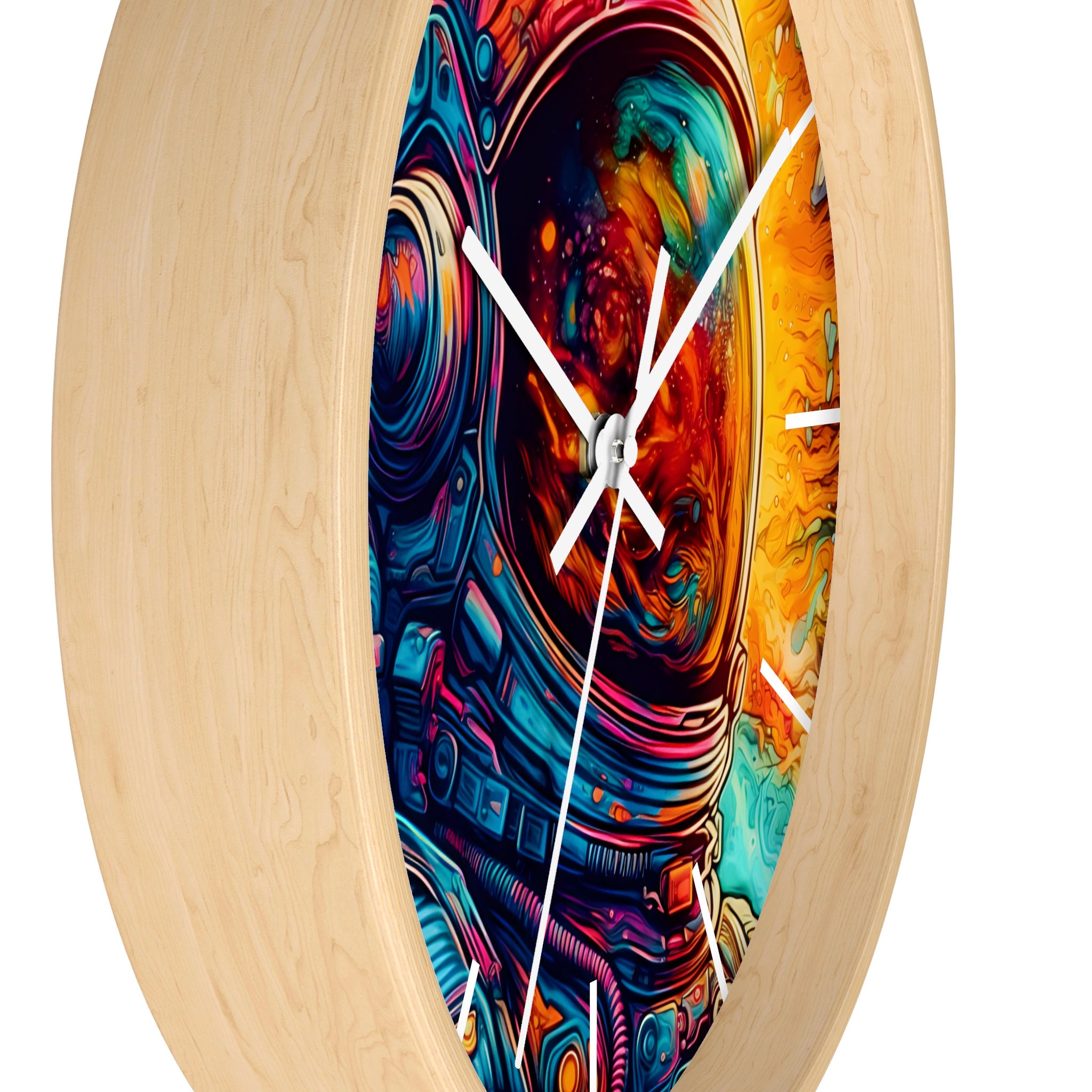 Trippy Astronaut Clock Space Wall Clock - Etsy