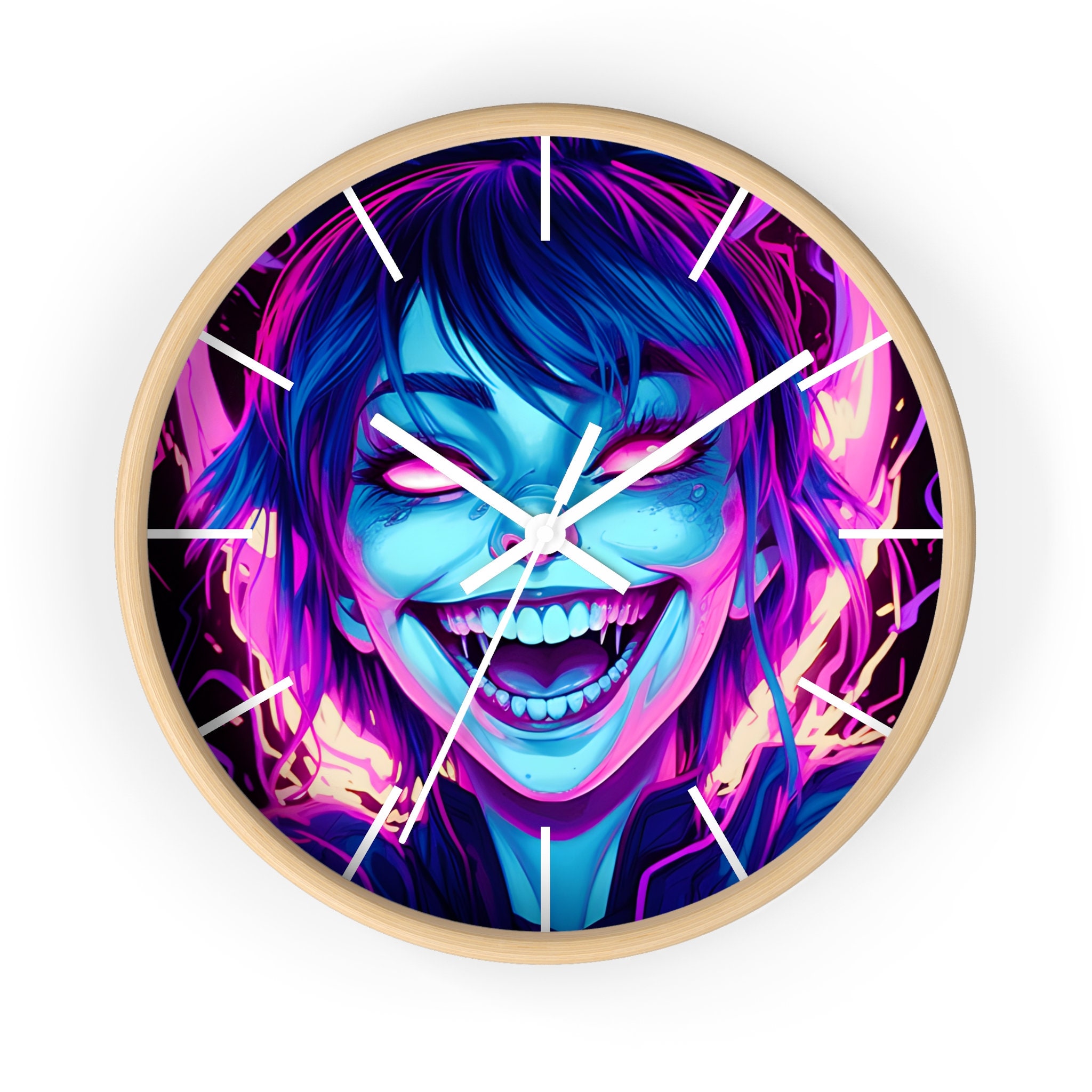 Manic Anime Girl Clock Anime Wall Clock - Etsy