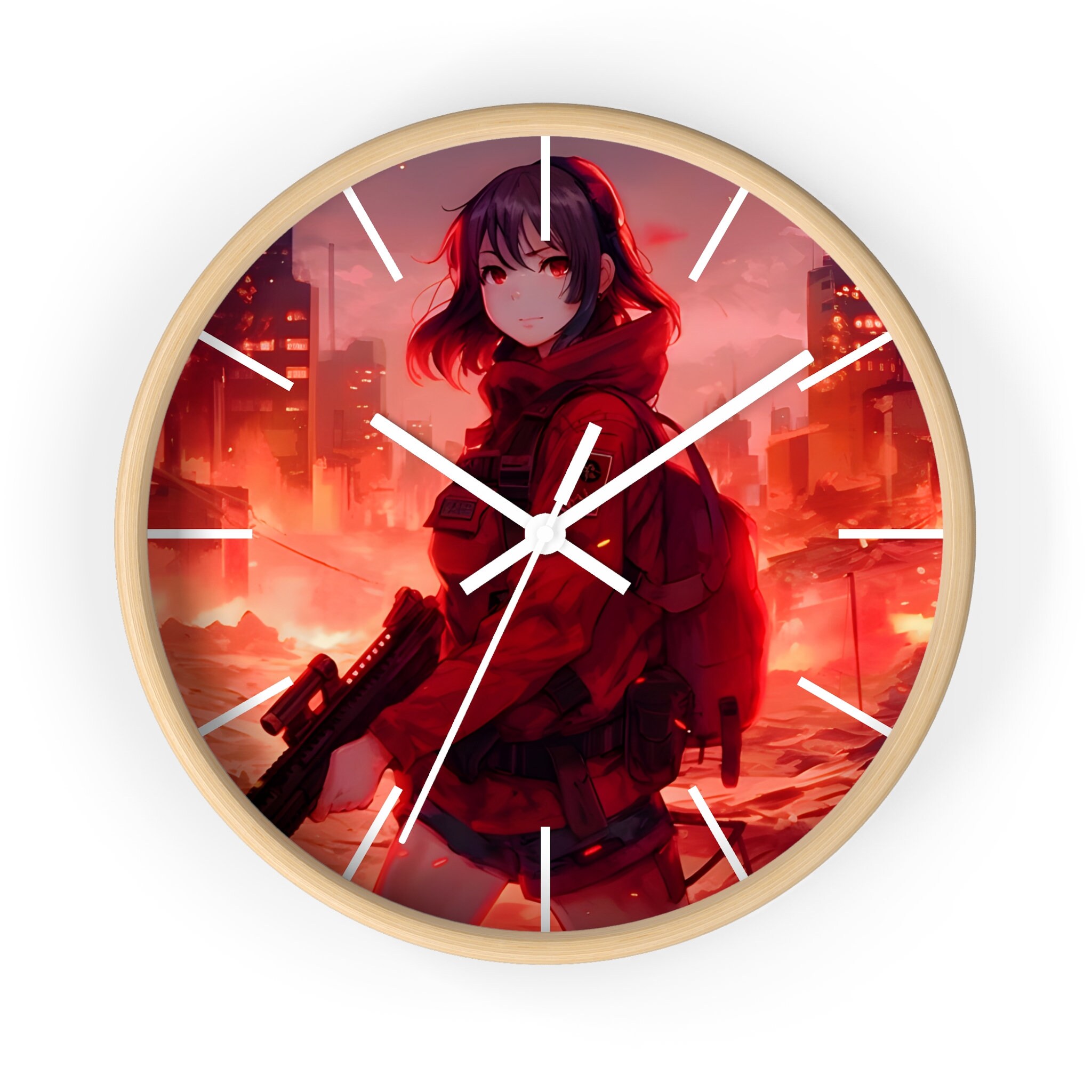 Anime Girl Warrior Clock Anime Wall Clock - Etsy