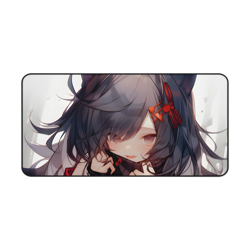 Yandere Cat Girl Desk Mat Anime Mouse Pad - Etsy