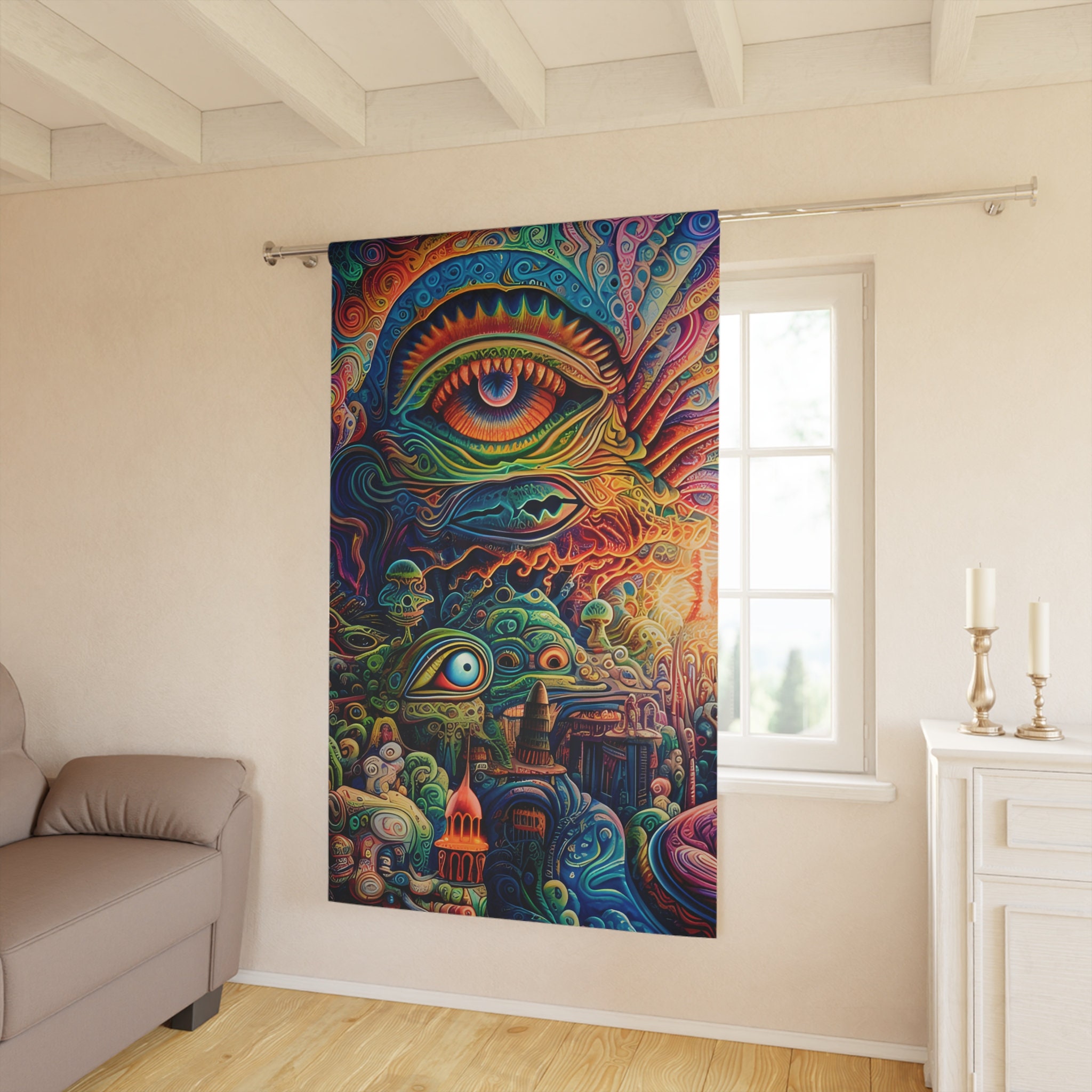 DMT Trip Window Curtain Trippy Curtain - Etsy