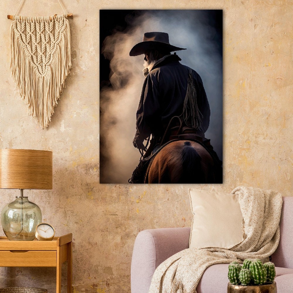 Cowboy Riding A Horse Poster 33x46 Cowboy Poster - Etsy