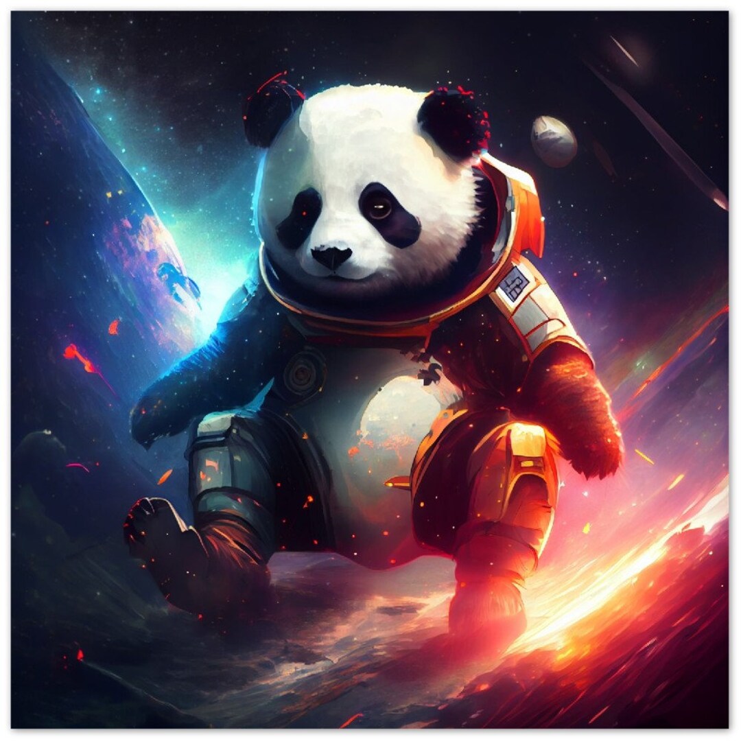 Space Panda V5 Aluminum Wall Art - Etsy