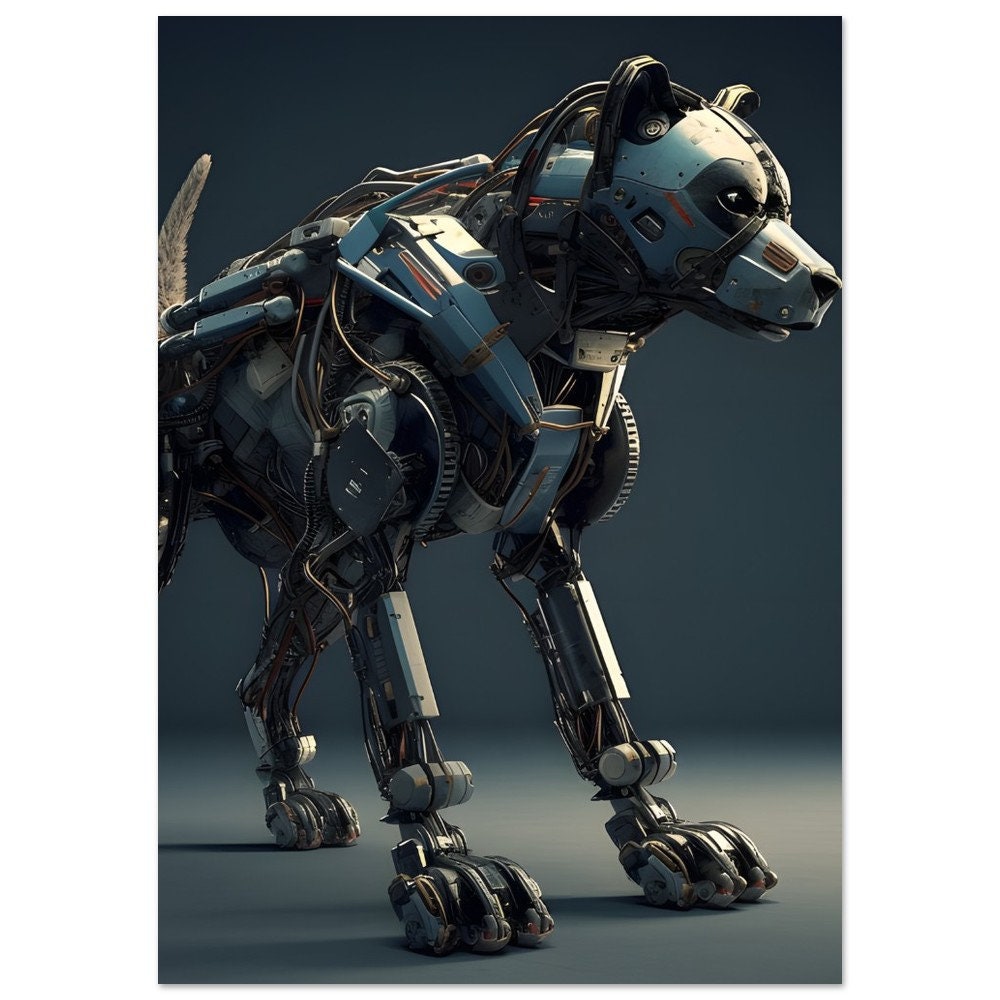 Robot Dog Poster Steampunk Dog - Etsy