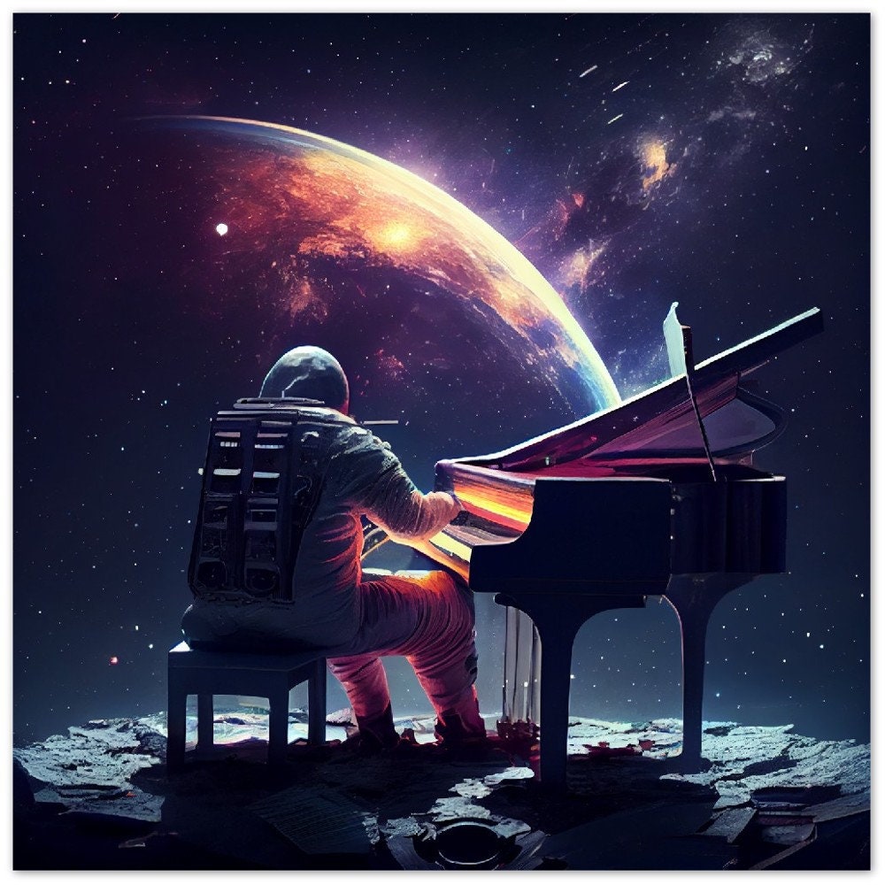 Piano in Space V3 Aluminum Wall Art - Etsy