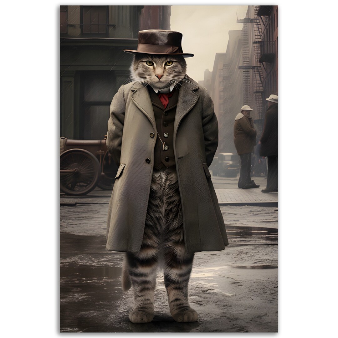 Mobster Cat Aluminum Wall Art - Etsy