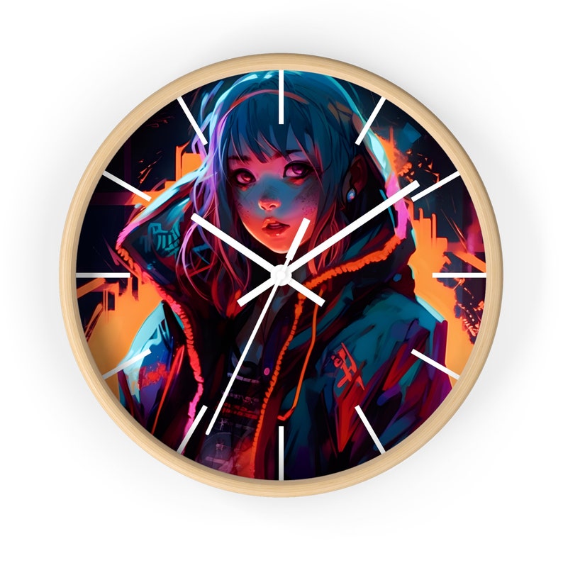 Cyberpunk Anime Girl Clock Anime Wall Clock - Etsy