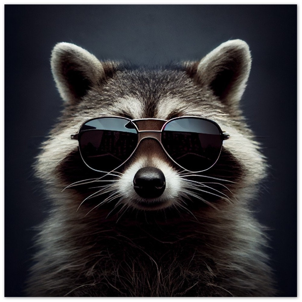 Raccoon Wearing Sunglasses Aluminum Wall Art - Etsy