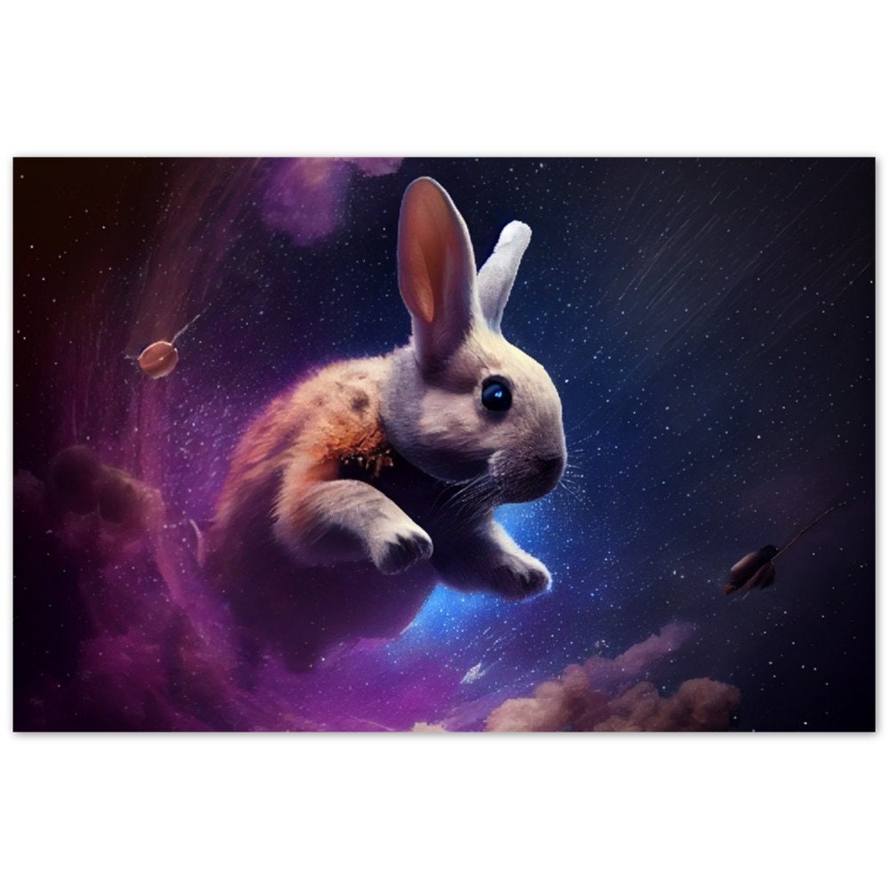 Bunny Rabbit in Space V2 Aluminum Wall Art - Etsy