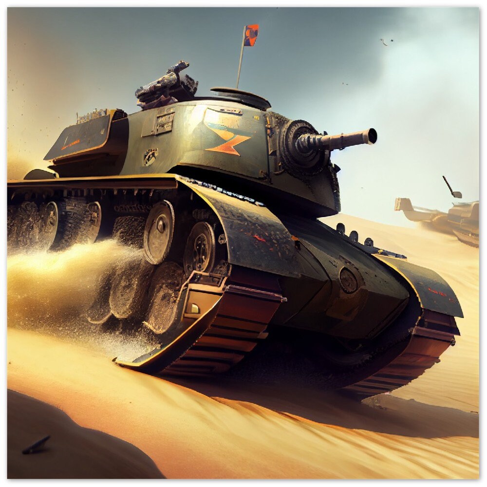 Tank in the Desert Aluminum Wall Art - Etsy