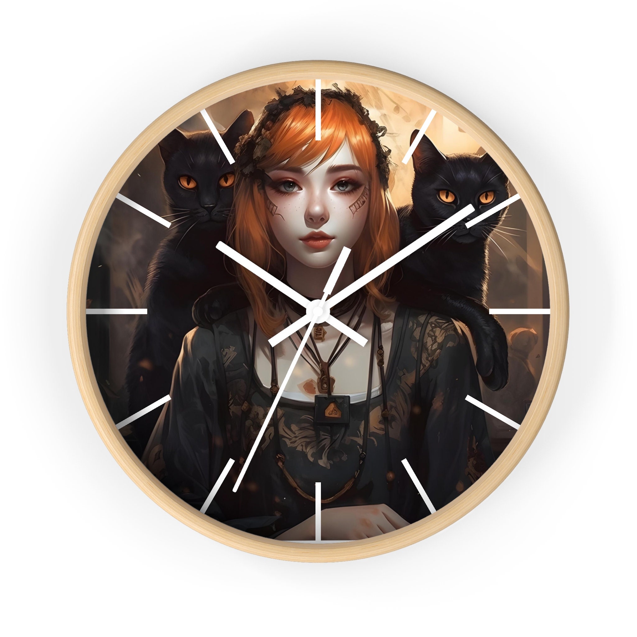 Anime Girl With Cats Clock Anime Wall Clock - Etsy Australia