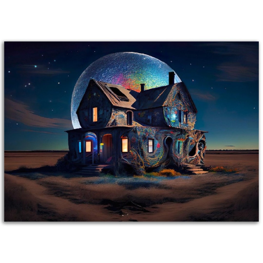Trippy House Poster 46x33 Large Wall Art Trippy Poster V2 - Etsy