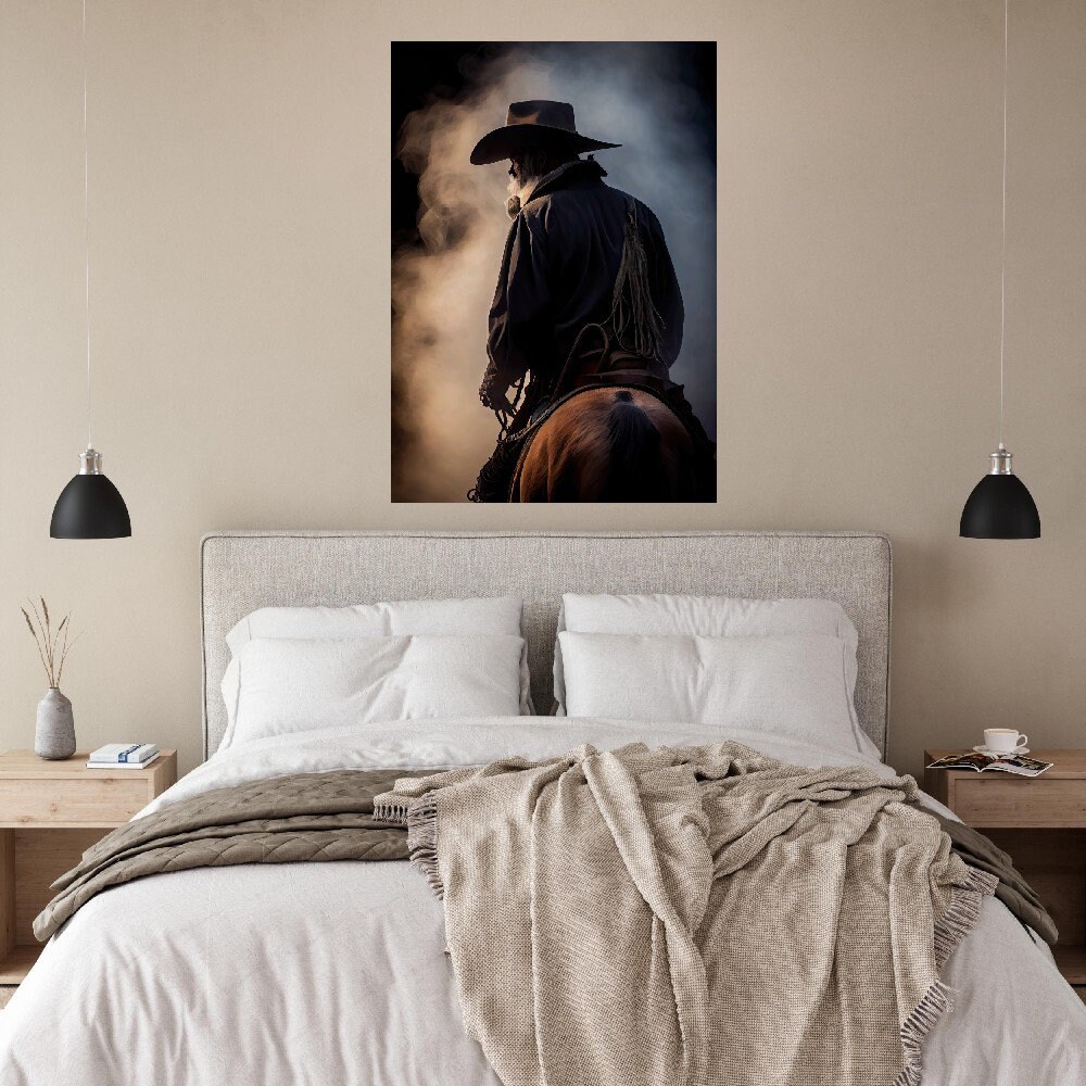 Cowboy Riding A Horse Poster 33x46 Cowboy Poster - Etsy