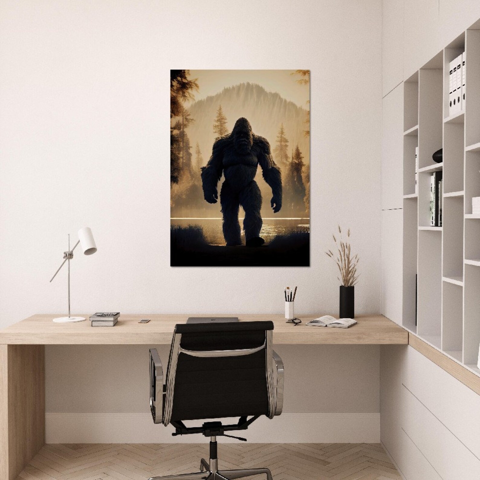 Bigfoot Poster Sasquatch Poster 33x46 Large Wall Art Cabin Decoration ...