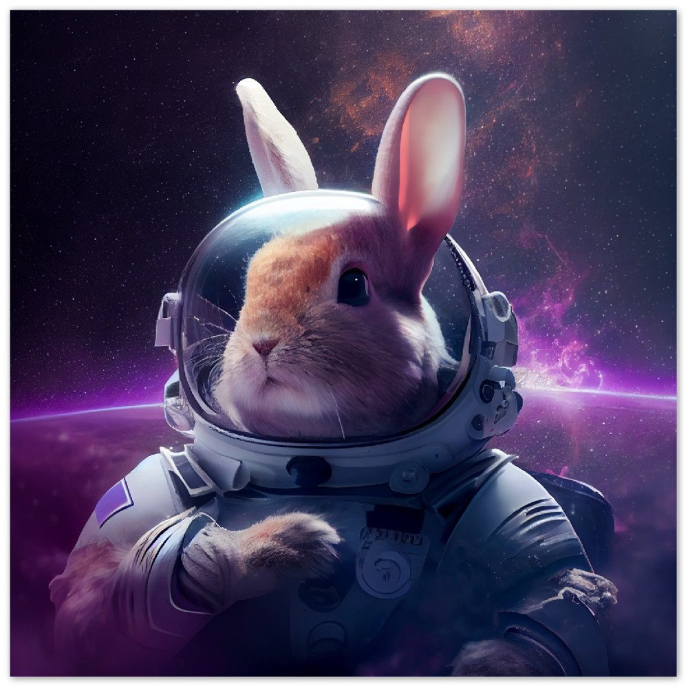 Bunny Rabbit in Space V4 Aluminum Wall Art - Etsy